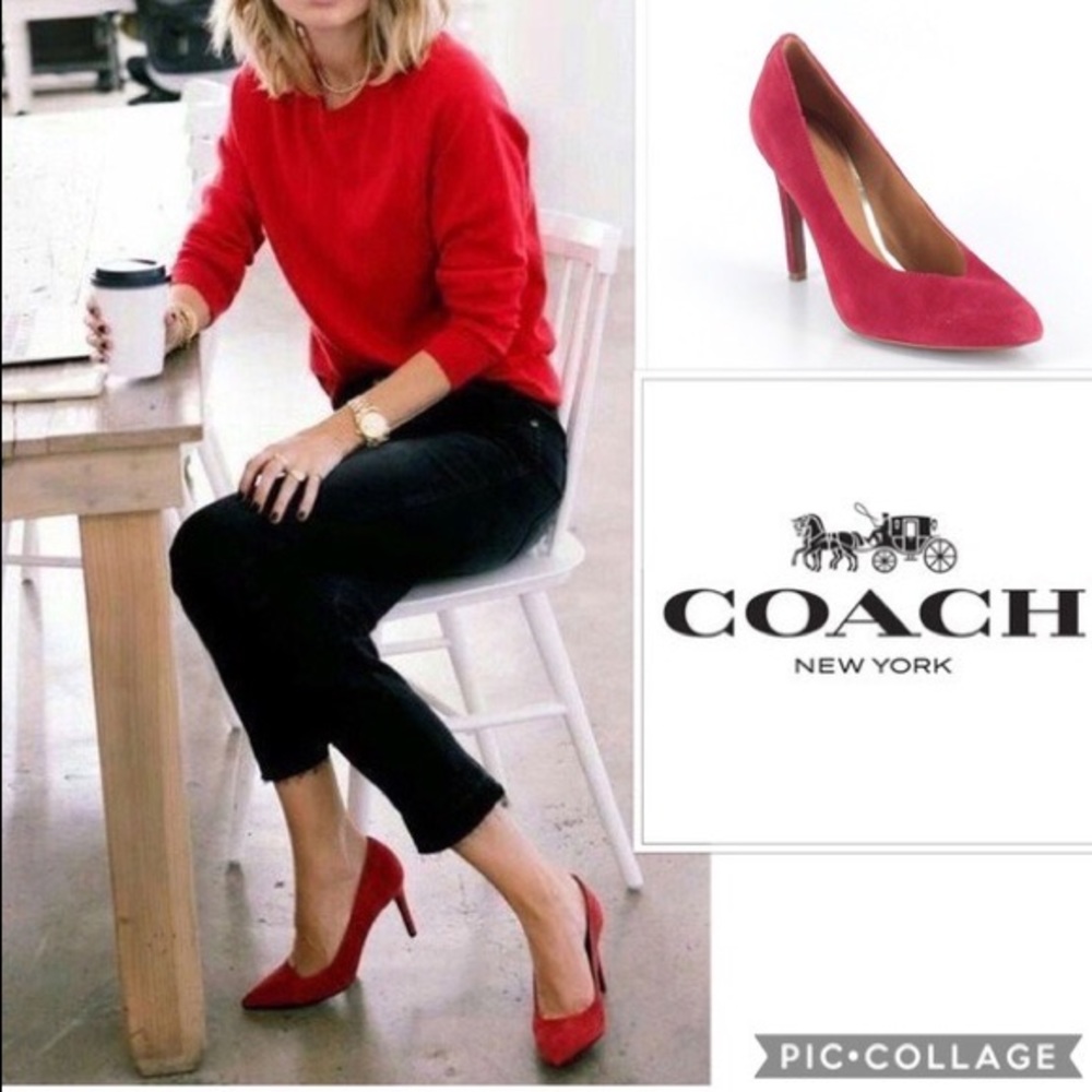 Coach Urban Red Suede Heels 7 - Gem